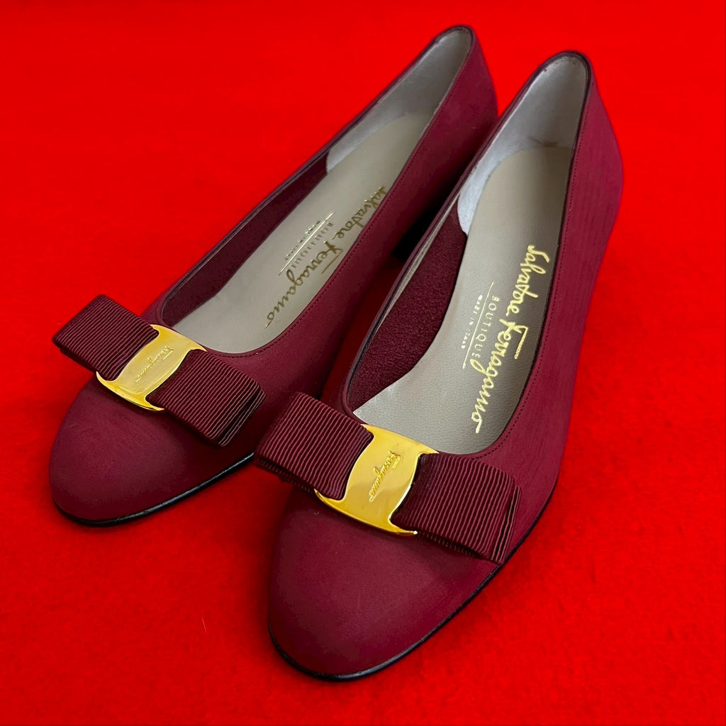 【中古】サルヴァトーレフェラガモ Salvatore Ferragamo パンプス フラットシューズ パテント  赤 7 1/2 約25.5?p Salvatore Ferragamo サルヴァトーレフェラガモ パンプス – Trip